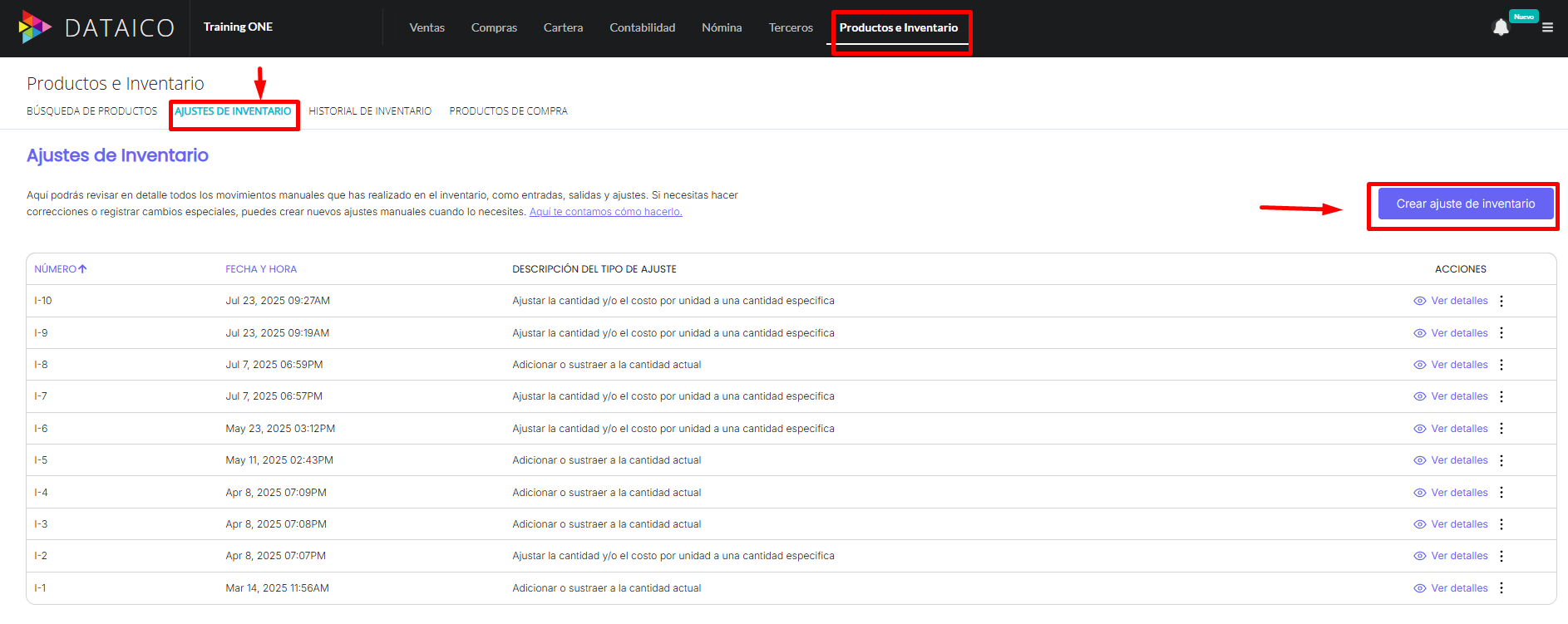 ¿Cómo hacer un inventario manual en Dataico?