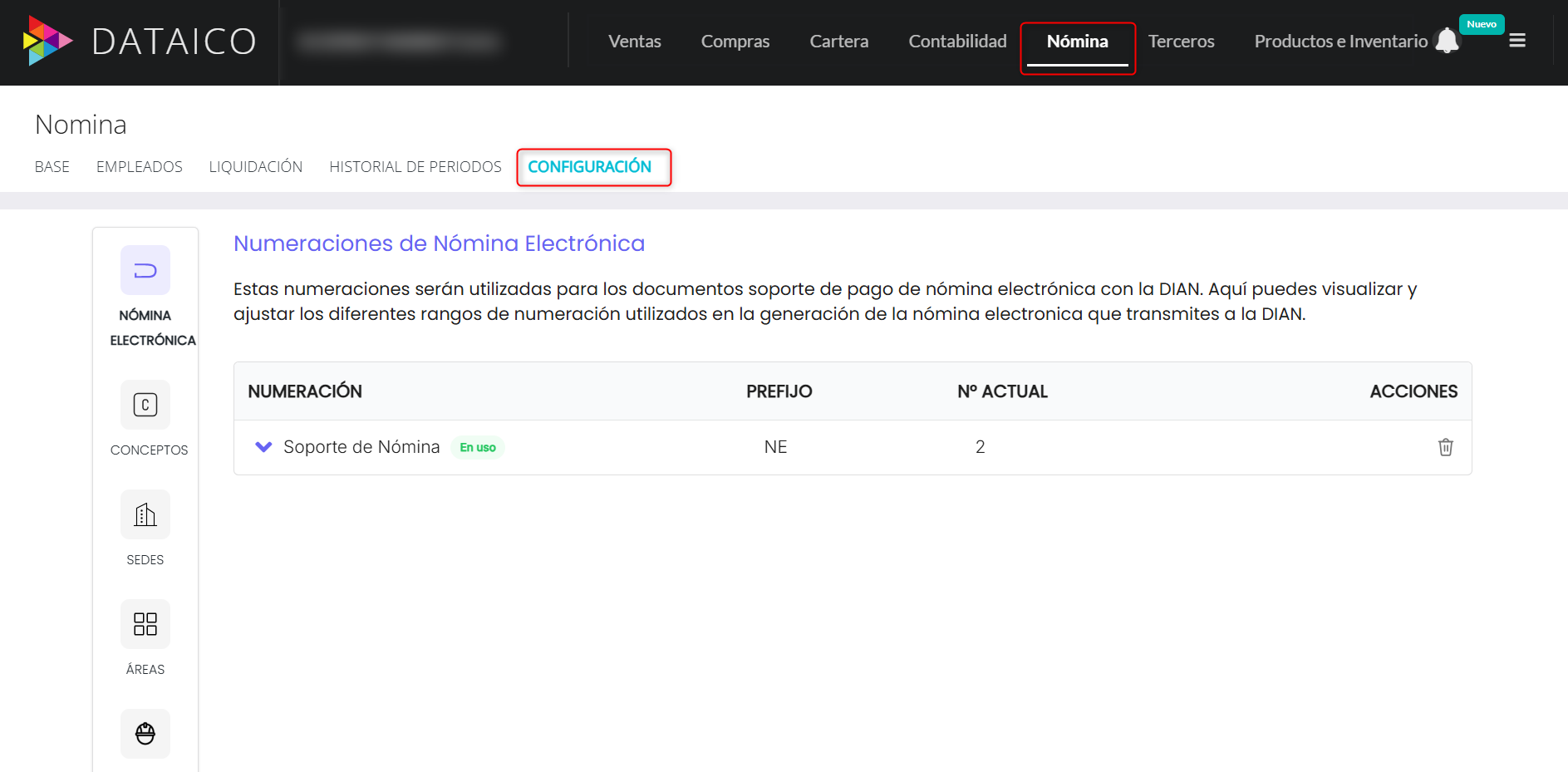 Pasos para crear Otros conceptos de nómina en Dataico.