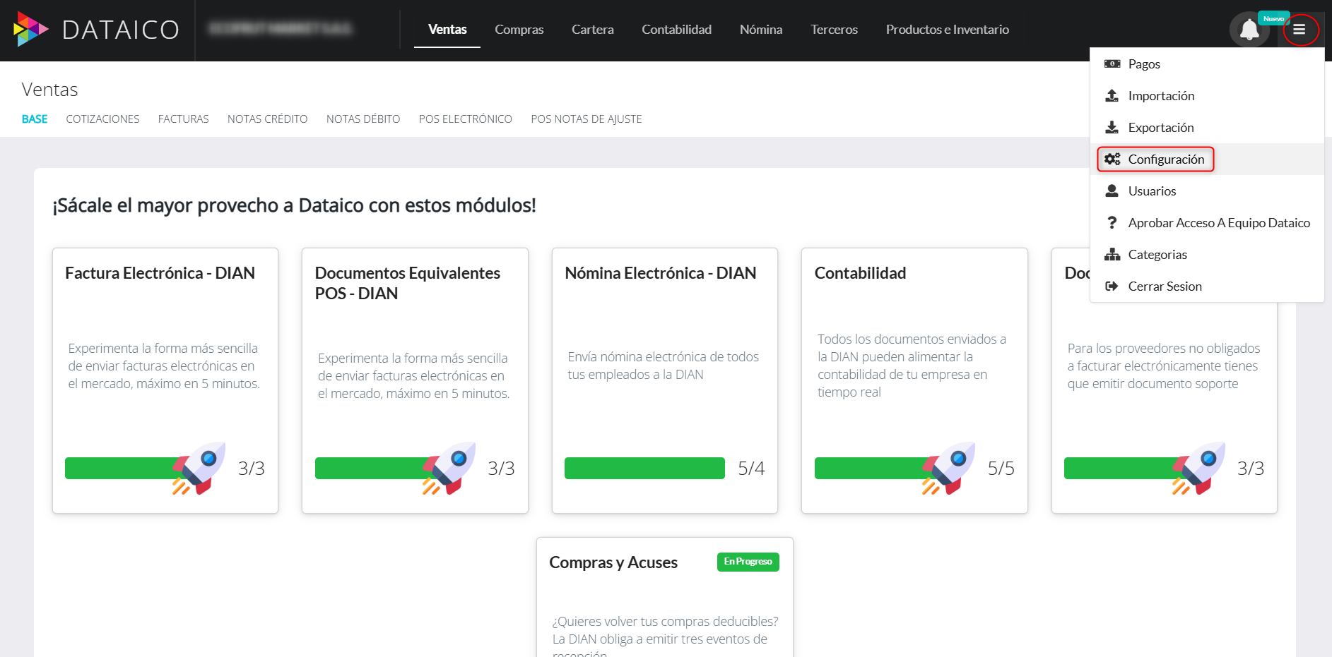 ¿Cómo cargar el RUT para actualizar los datos de la cuenta en Dataico?