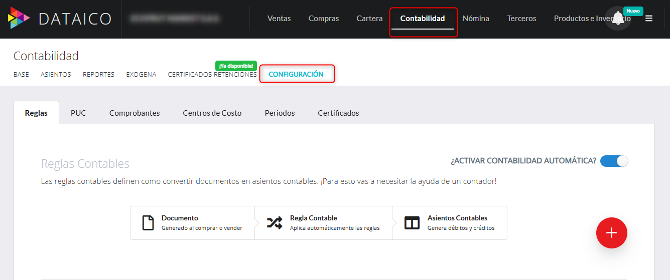 ¿Cómo crear reglas contables para documentos con items de AIU en Dataico?