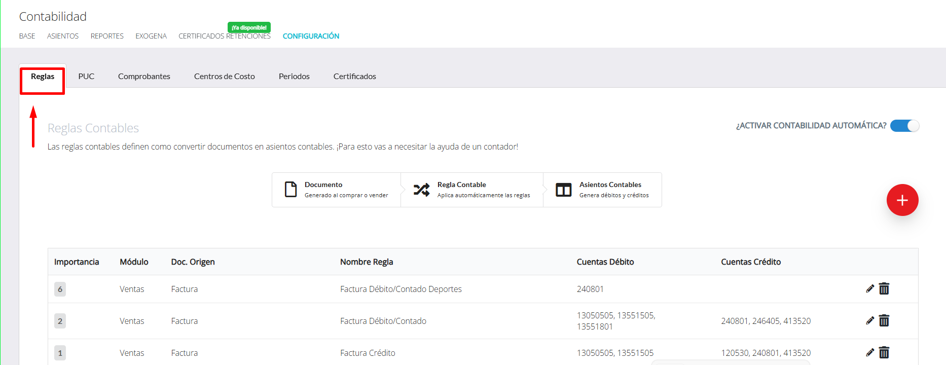¿Cómo se parametrizan las reglas contables en Dataico?