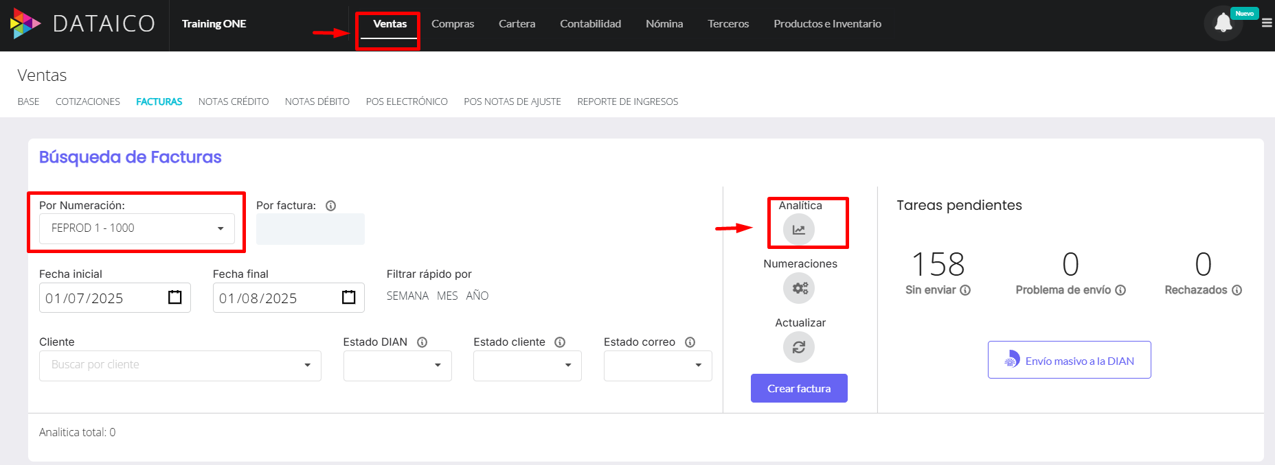 Como descargar tu analítica en DATAICO.