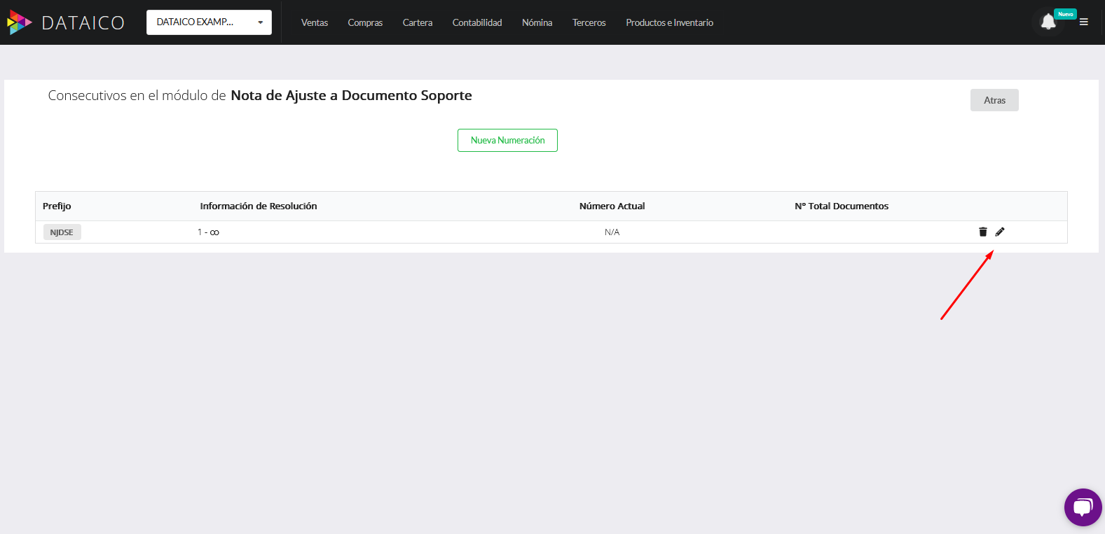 Crear nota de ajuste a DS API