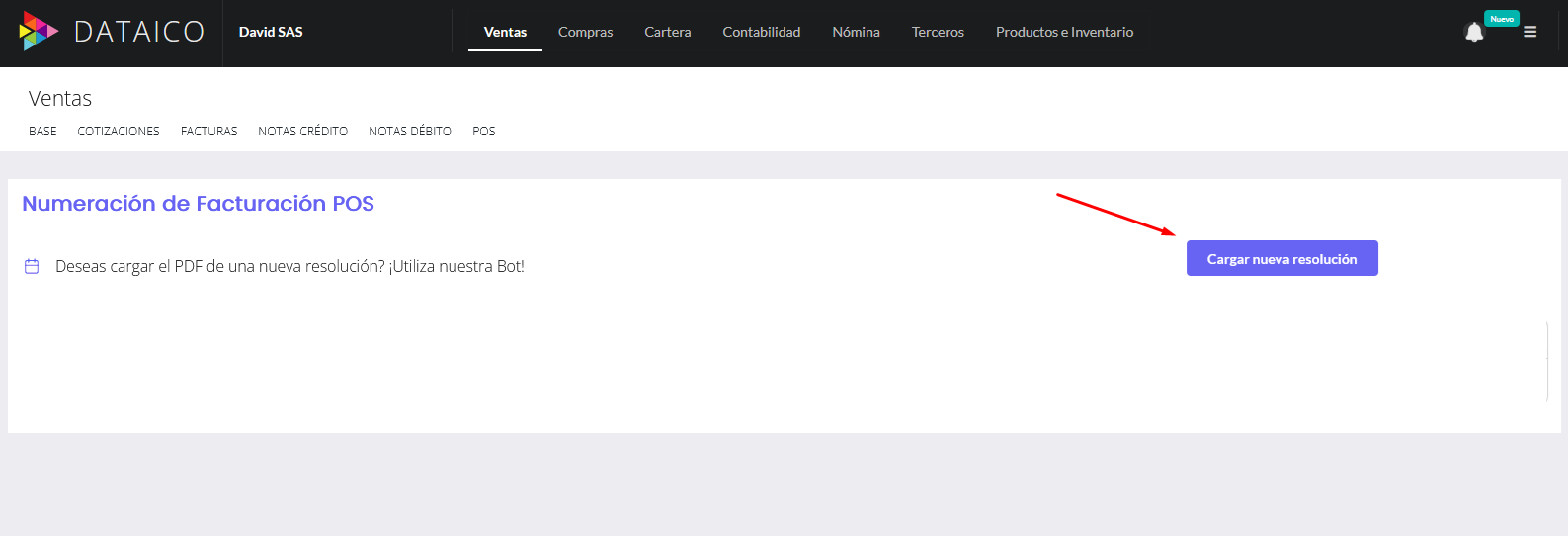 ¿Como asociar tu resolución POS electrónico en Dataico?