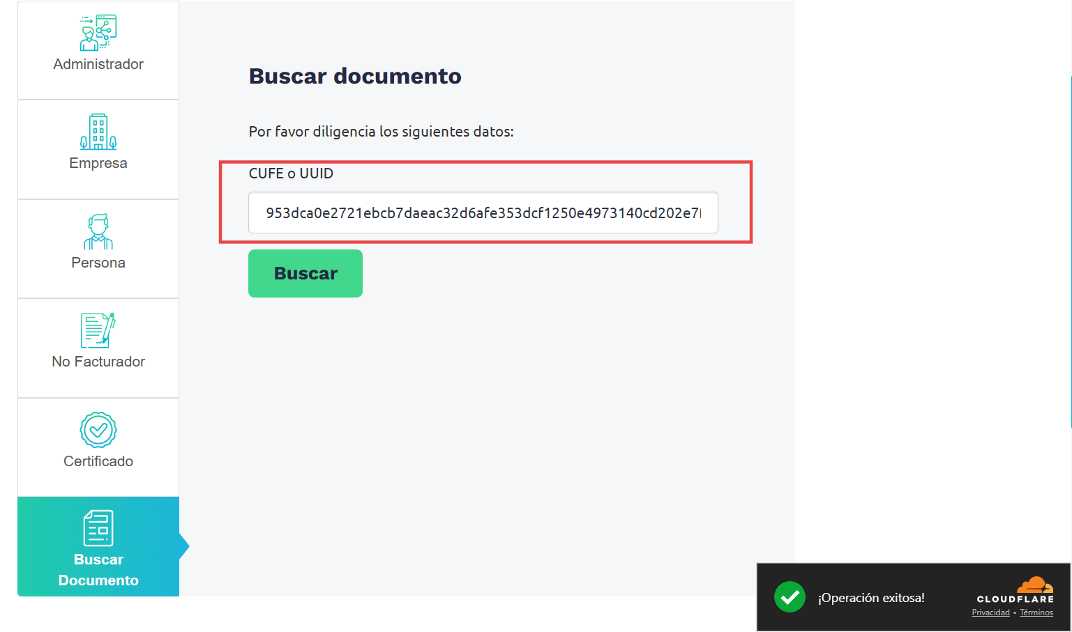 Consultar una factura por CUFE en la DIAN