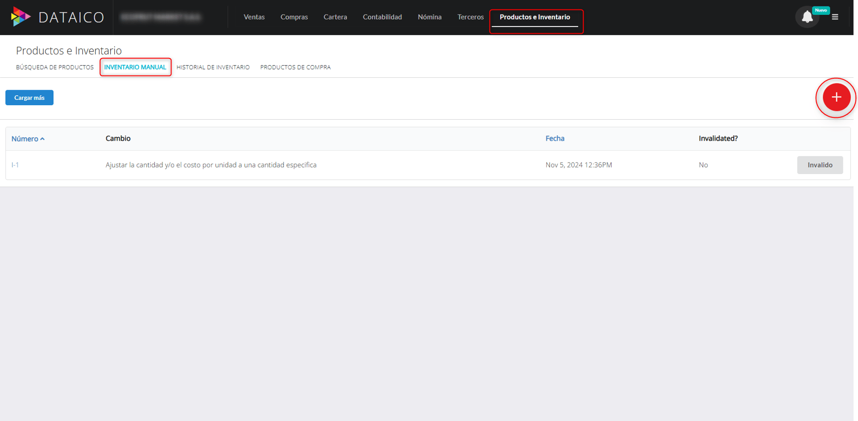 ¿Cómo hacer un inventario manual en Dataico?