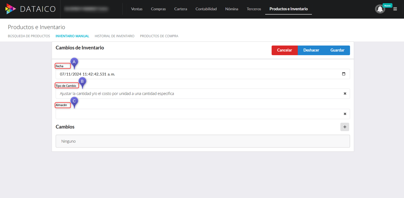 ¿Cómo hacer un inventario manual en Dataico?