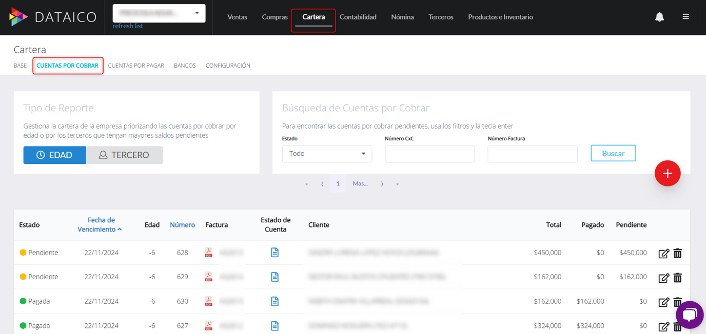 ¿Cómo Crear una Cuenta por Cobrar (CXC) o Cuenta por Pagar (CXP) manualmente en Dataico?