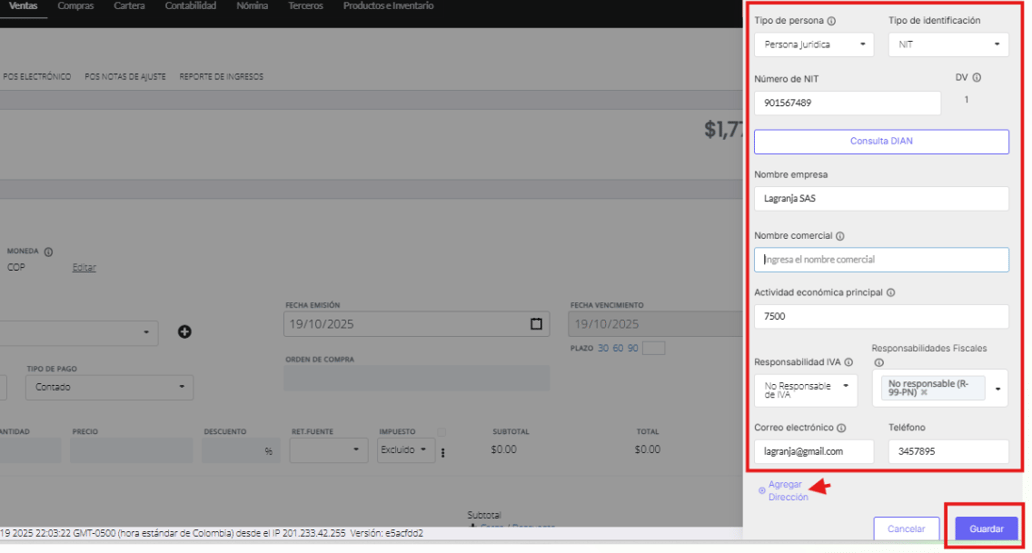 ¿Cómo realizar una factura electrónica en Dataico?