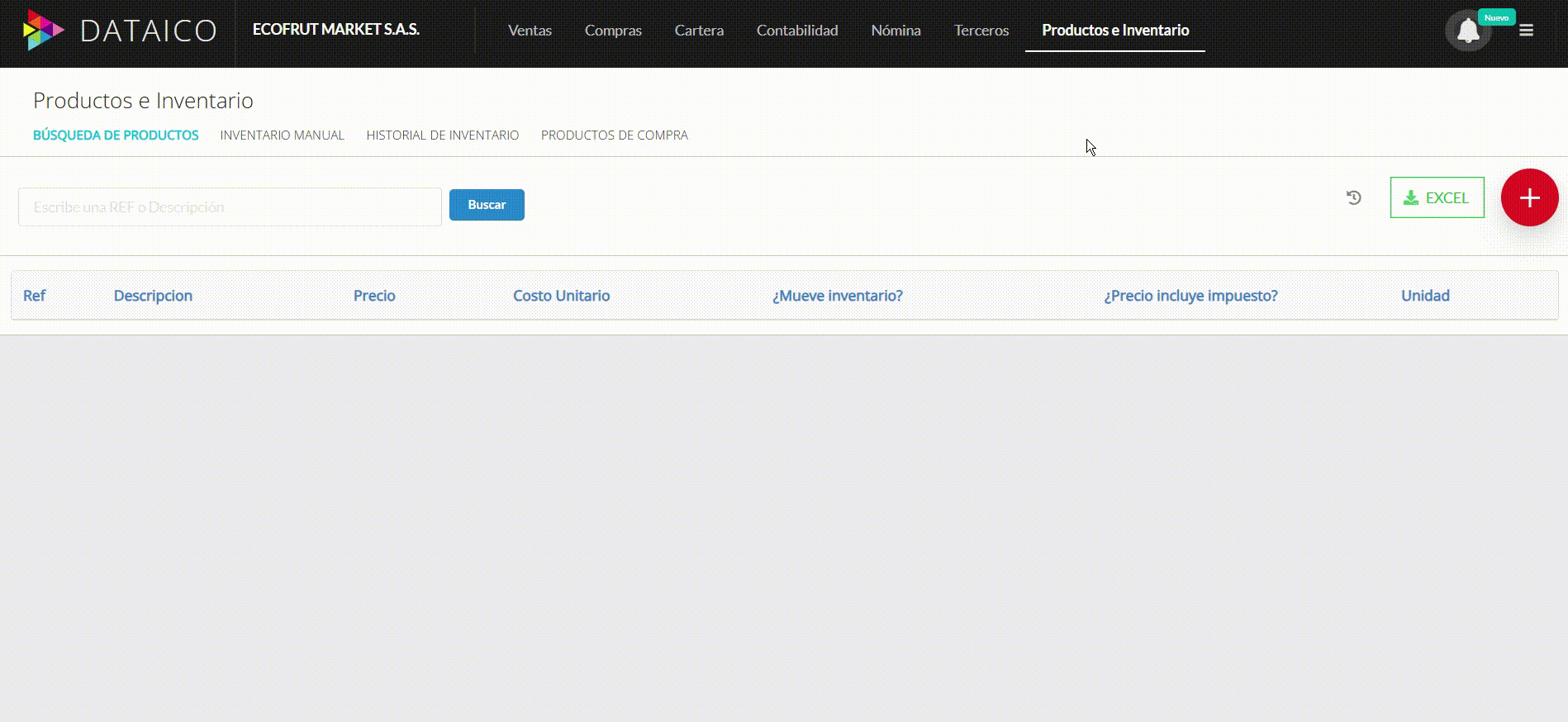 Paso a paso para crear un Producto en Dataico.